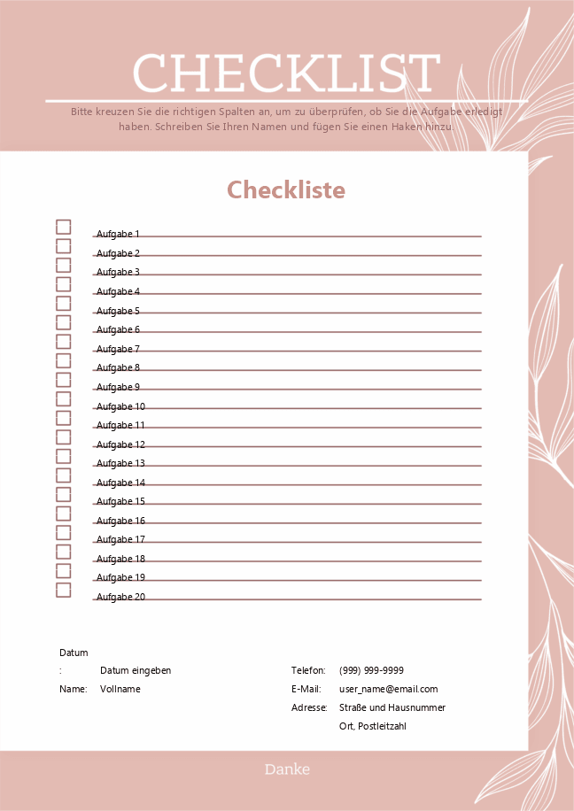 Checkliste-Vorlage 9 | ONLYOFFICE | ONLYOFFICE