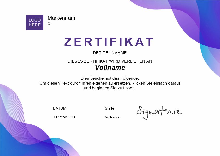 Bescheinigung-Vorlage 4 | ONLYOFFICE | ONLYOFFICE